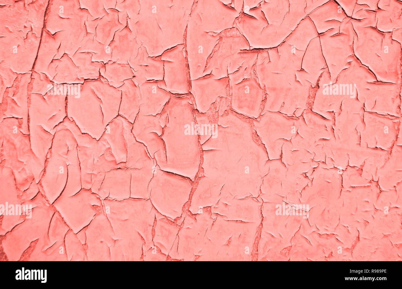 Coral color decorative plaster wall. Color of 2019 concept Stock Photo ...