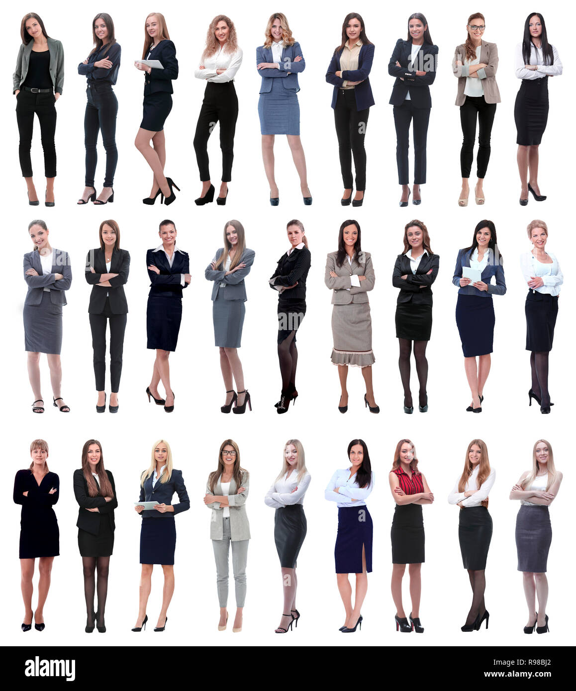 collage of successful modern businesswoman. isolated on white Stock ...