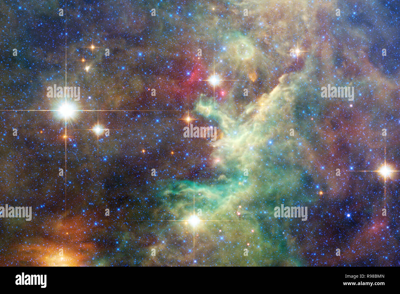 Glowing galaxy, awesome science fiction wallpaper. Elements of this image furnished by NASAnd ...