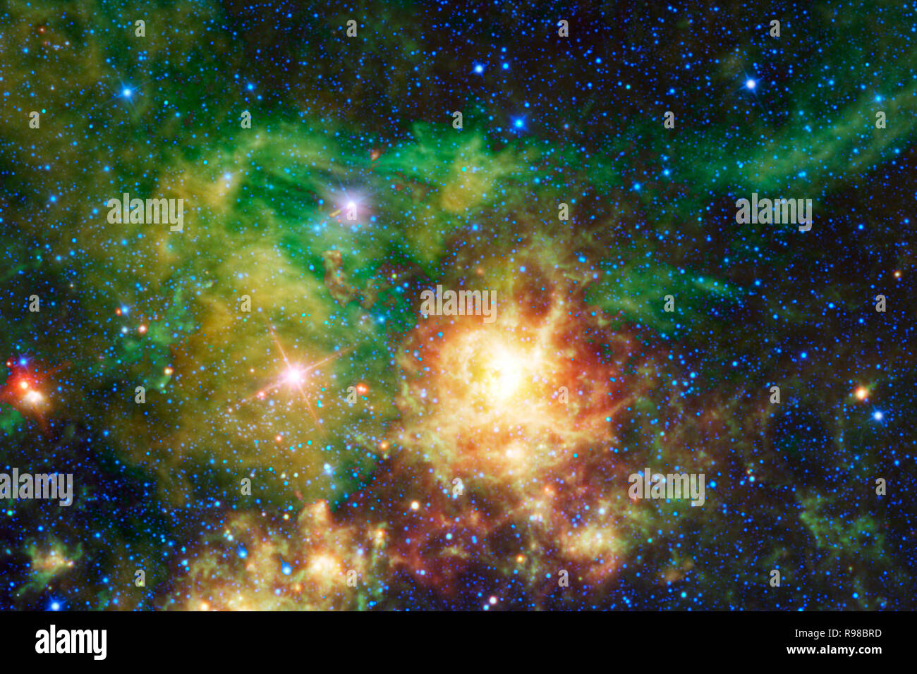 Beautiful nebula and bright stars in outer space, glowing mysterious ...
