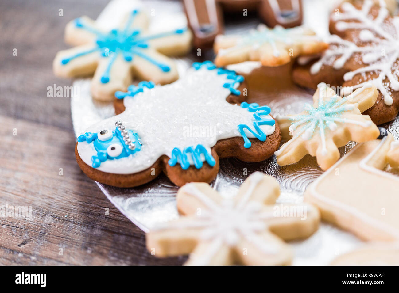 Christmas cookies decorated with royal icing Stock Photo - Alamy