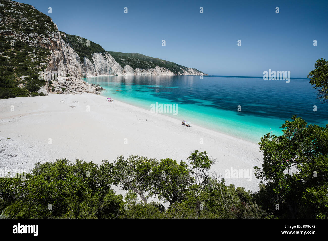 Remote beach with clear blue Caribbean like sea water. Tourism leisure ...