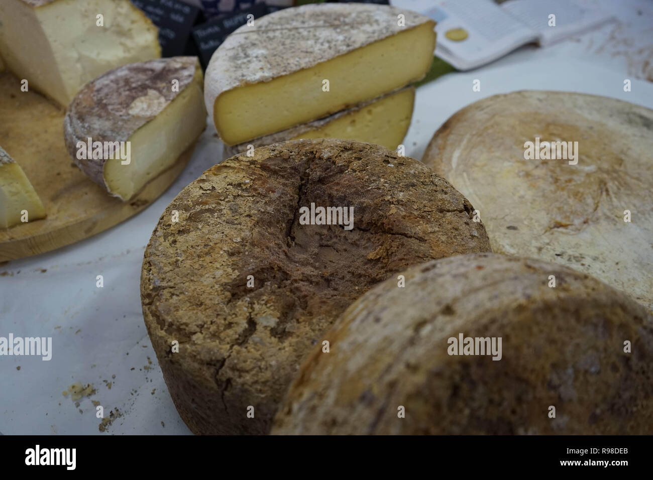 Forms of artisan cheese Stock Photo - Alamy