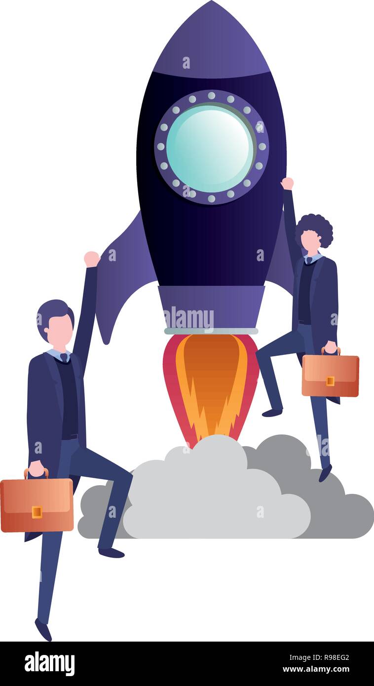 businessmen with rocket avatar character Stock Vector Image & Art - Alamy