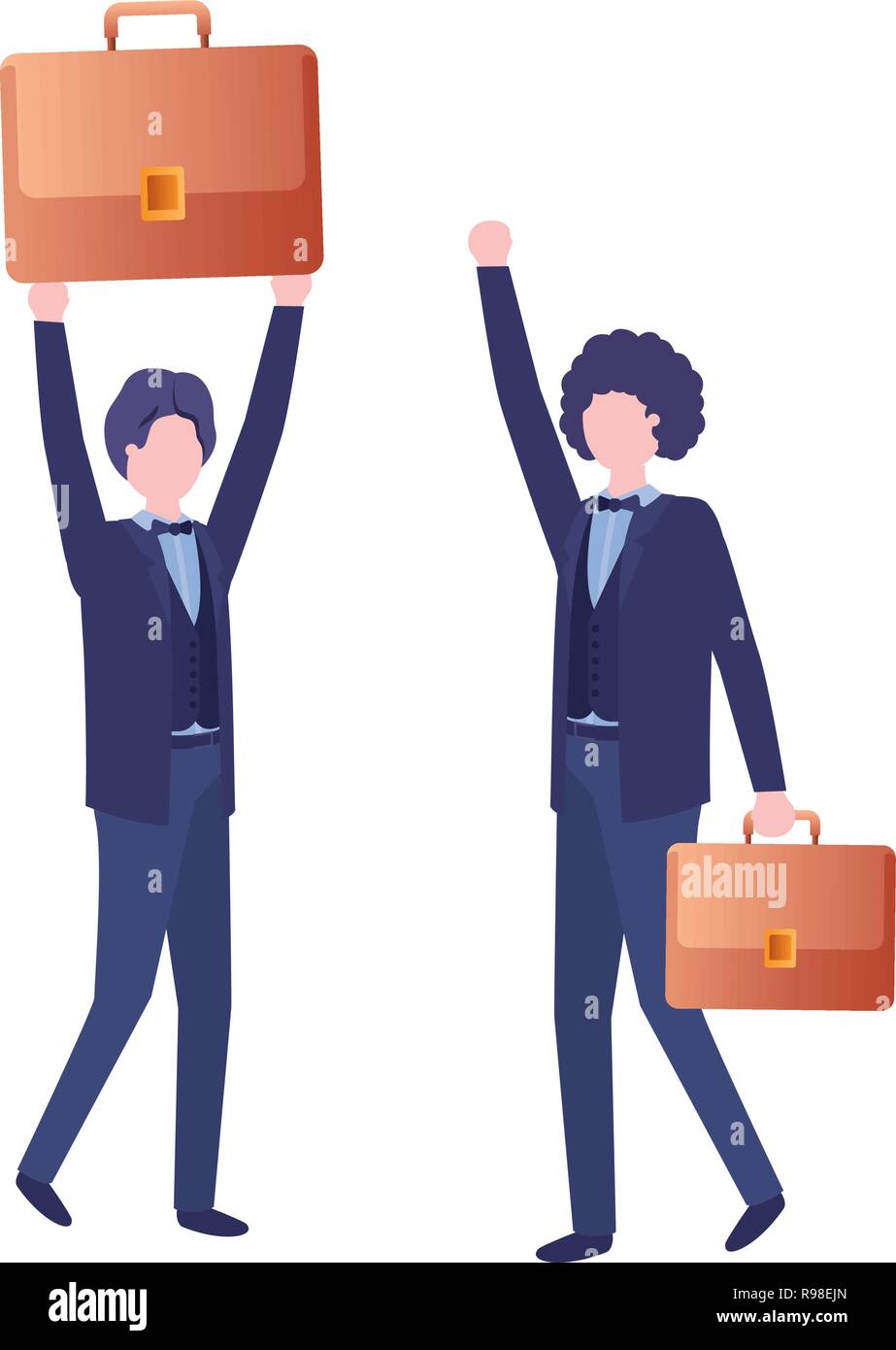 business men with portfolio avatar character Stock Vector Image & Art ...