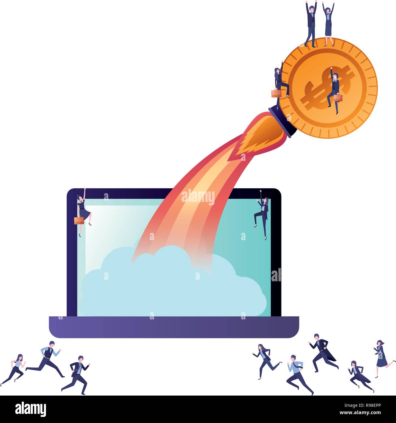 Rocket growth chart icon Cut Out Stock Images & Pictures - Alamy