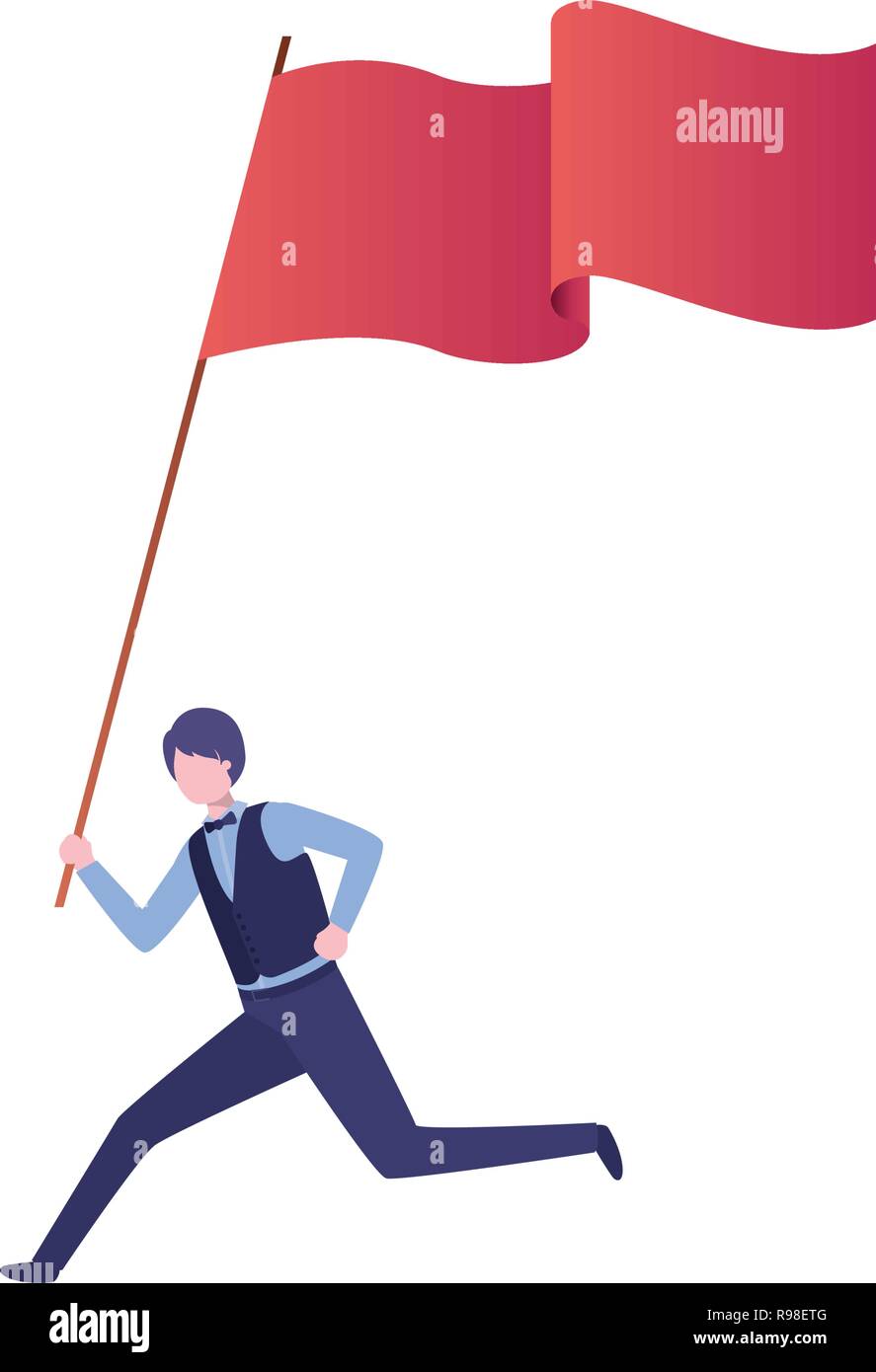 Businessman running flag avatar Stock Vector Images - Alamy