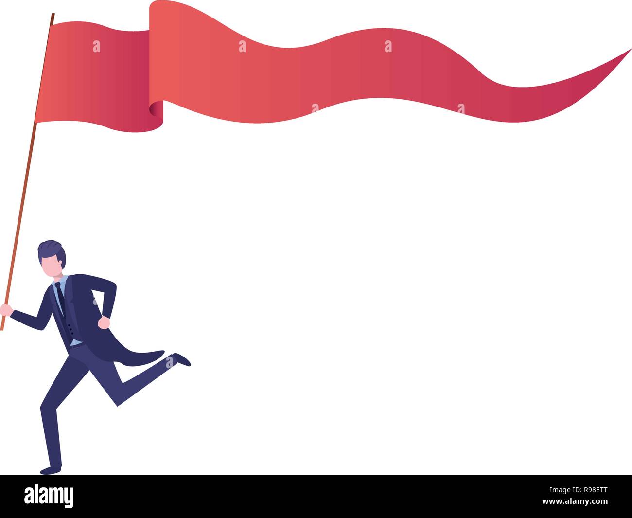 businessman running with flag avatar character Stock Vector Image & Art ...