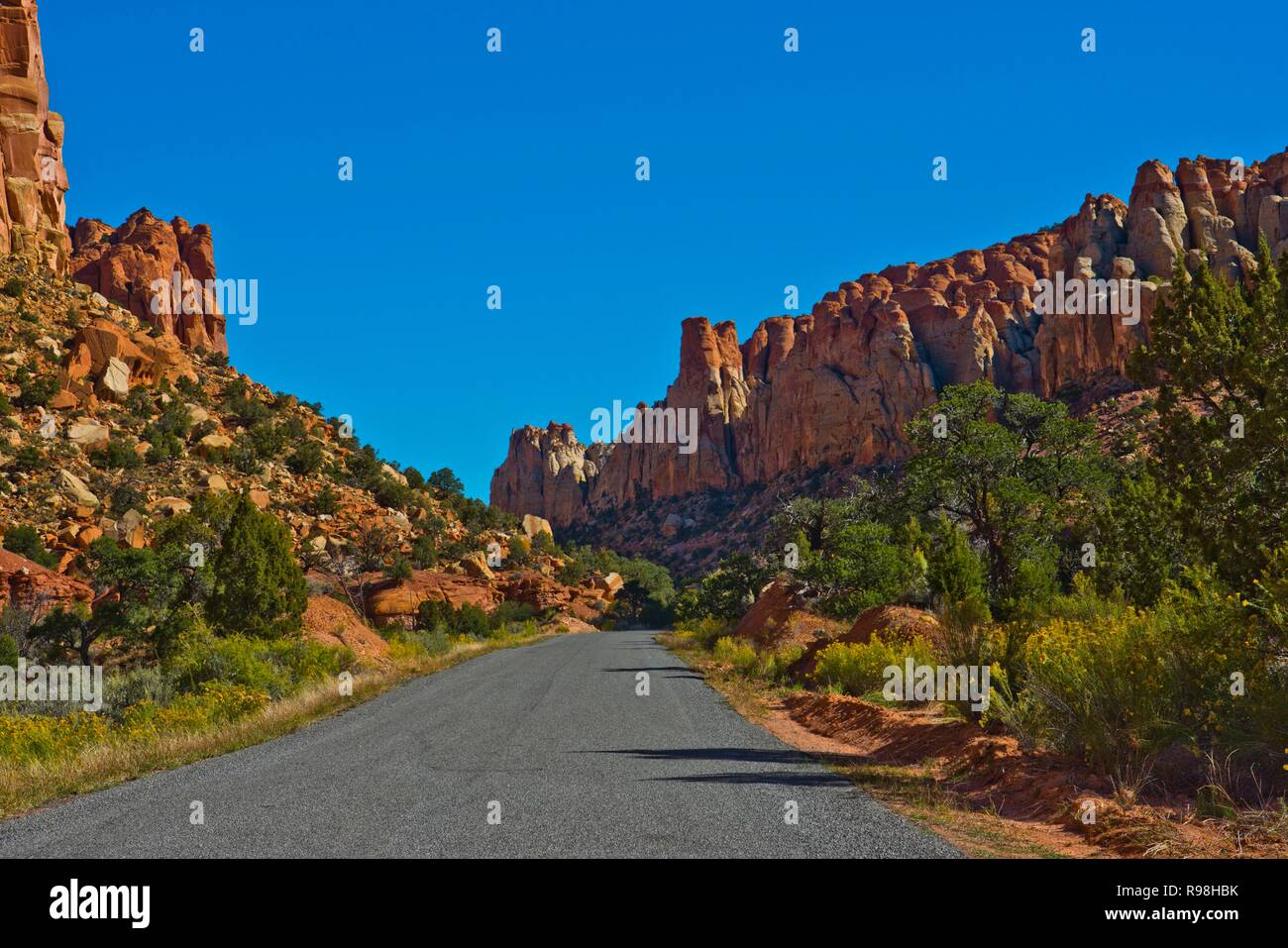 Utah, Boulder, Burr Trail Road views in Long Canyon Stock Photo - Alamy