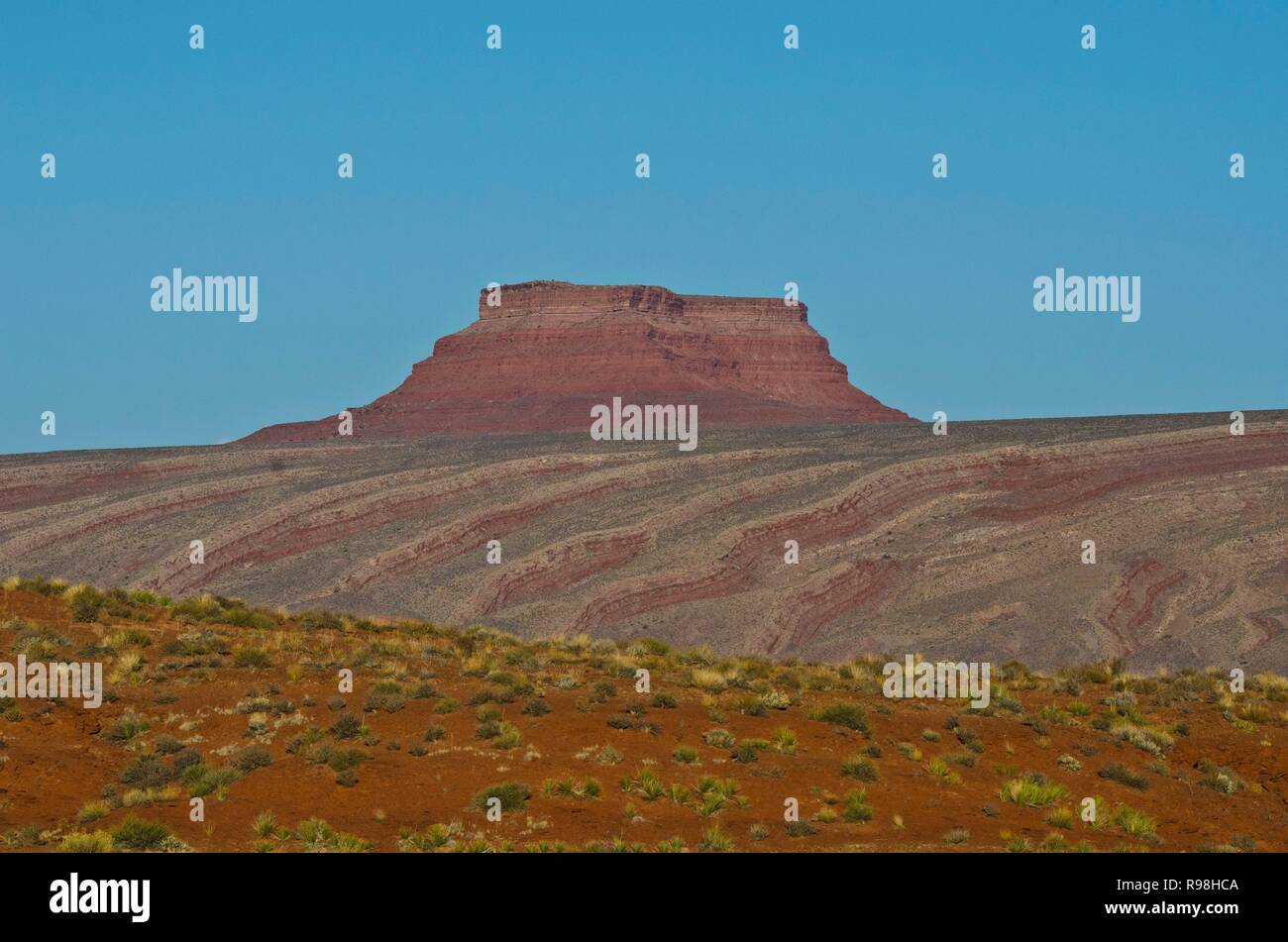 Utah, San Juan River Valley colorful ridges, Raplee Ridge Stock Photo ...