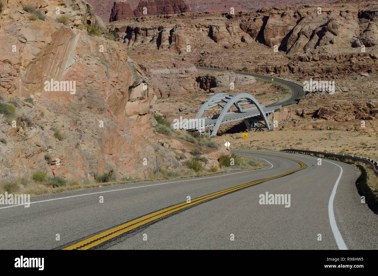 Utah, Hite, Highway 95 Bridge over Colorado River-Lake Powell Stock ...