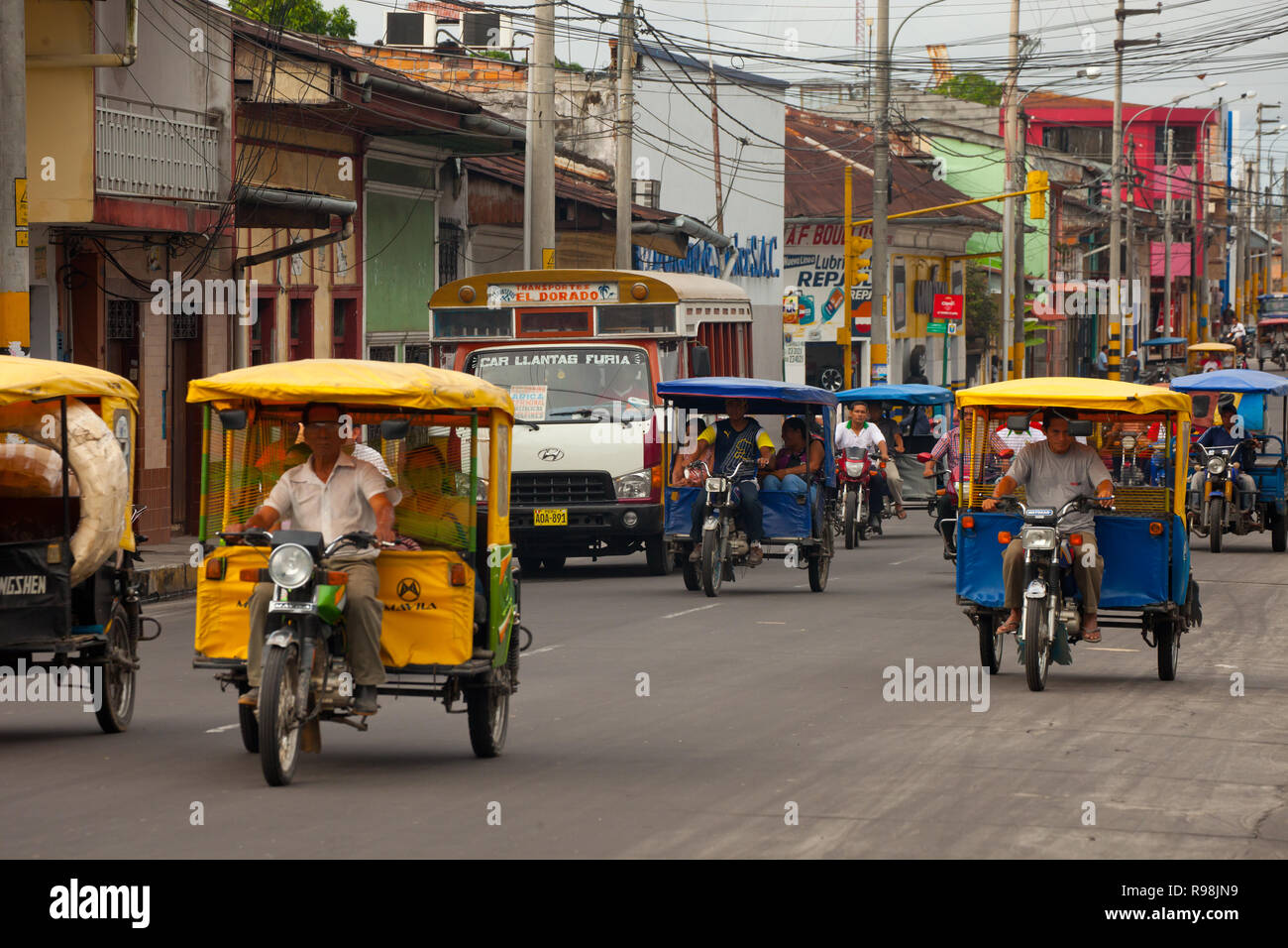 Tricycle taxi at Iquitos,Peru Stock Photo - Alamy