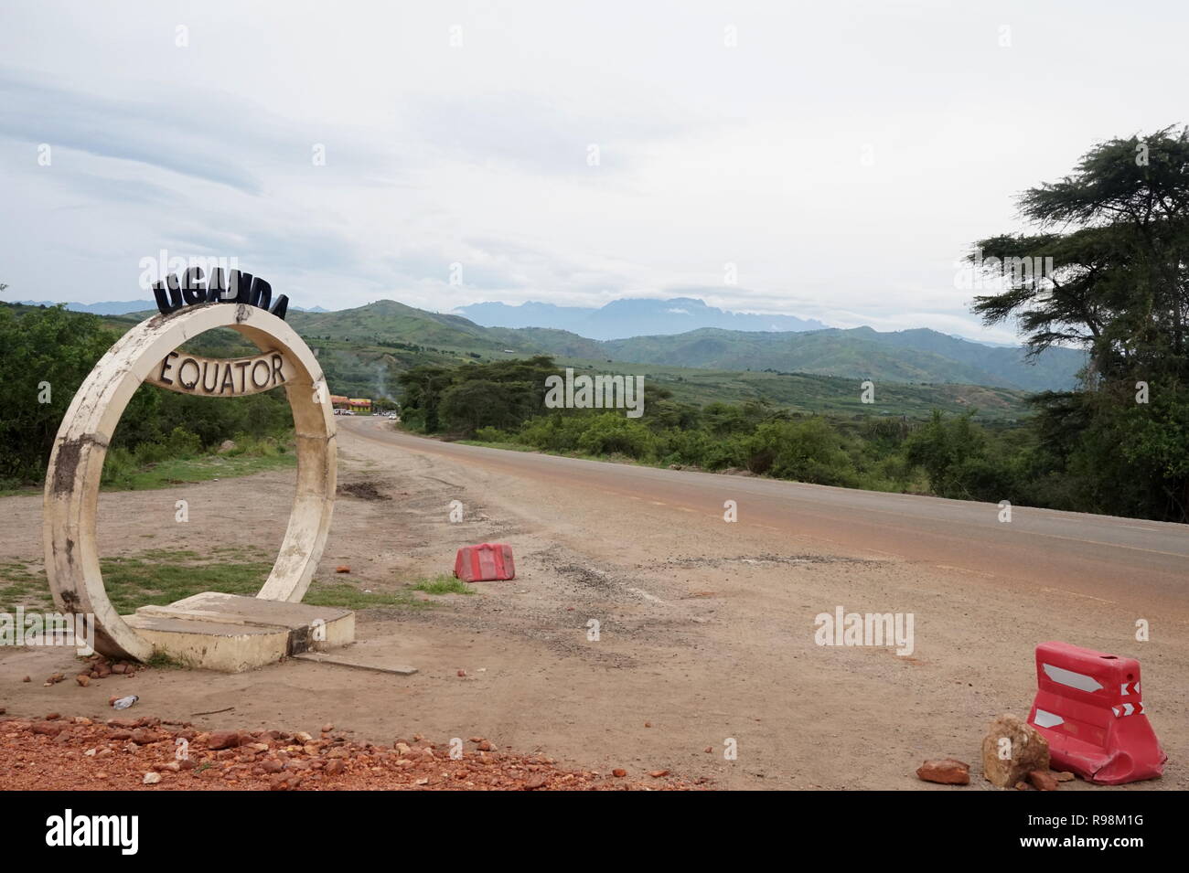A photo op on the Hima - Katunguru Road in the Queen Elizabeth National ...