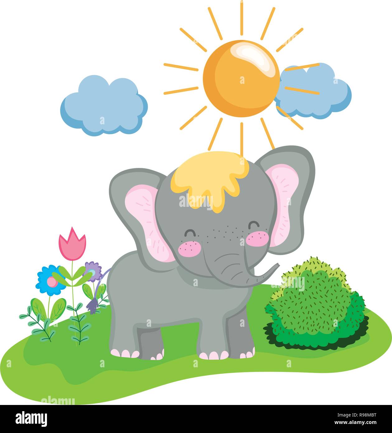 cute and little elephant character Stock Vector Image & Art - Alamy
