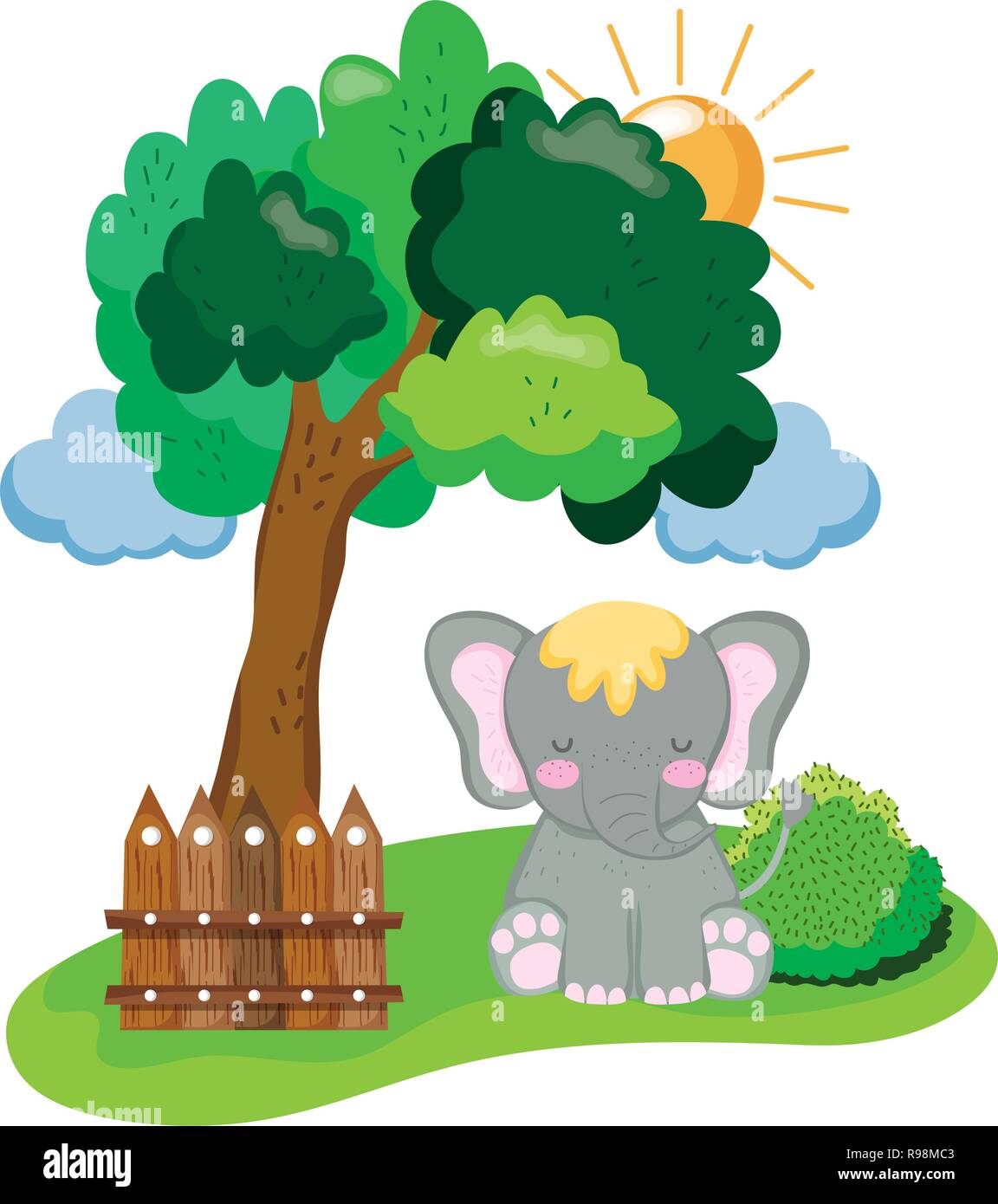 cute and little elephant character Stock Vector Image & Art - Alamy