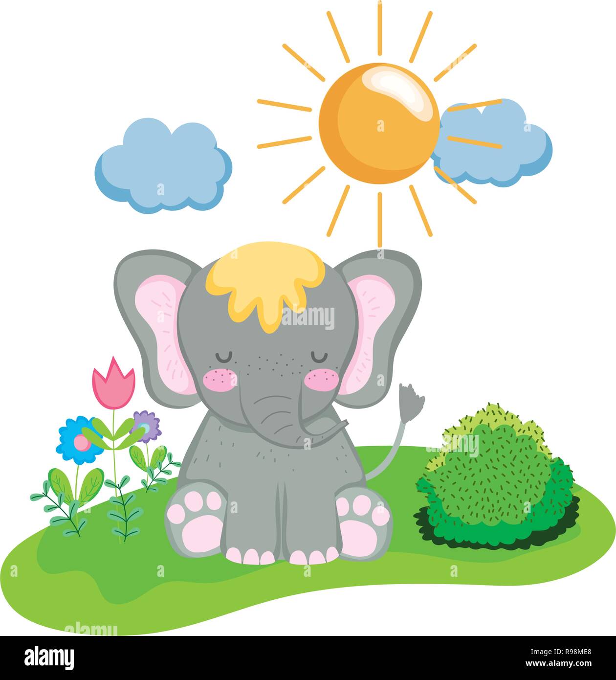 cute and little elephant character Stock Vector Image & Art - Alamy