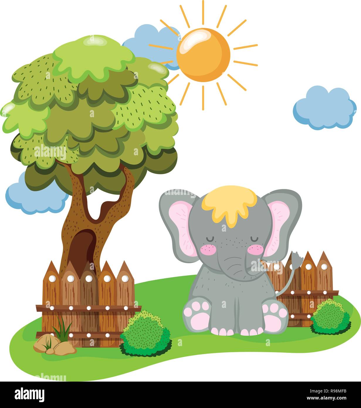 cute and little elephant character Stock Vector Image & Art - Alamy