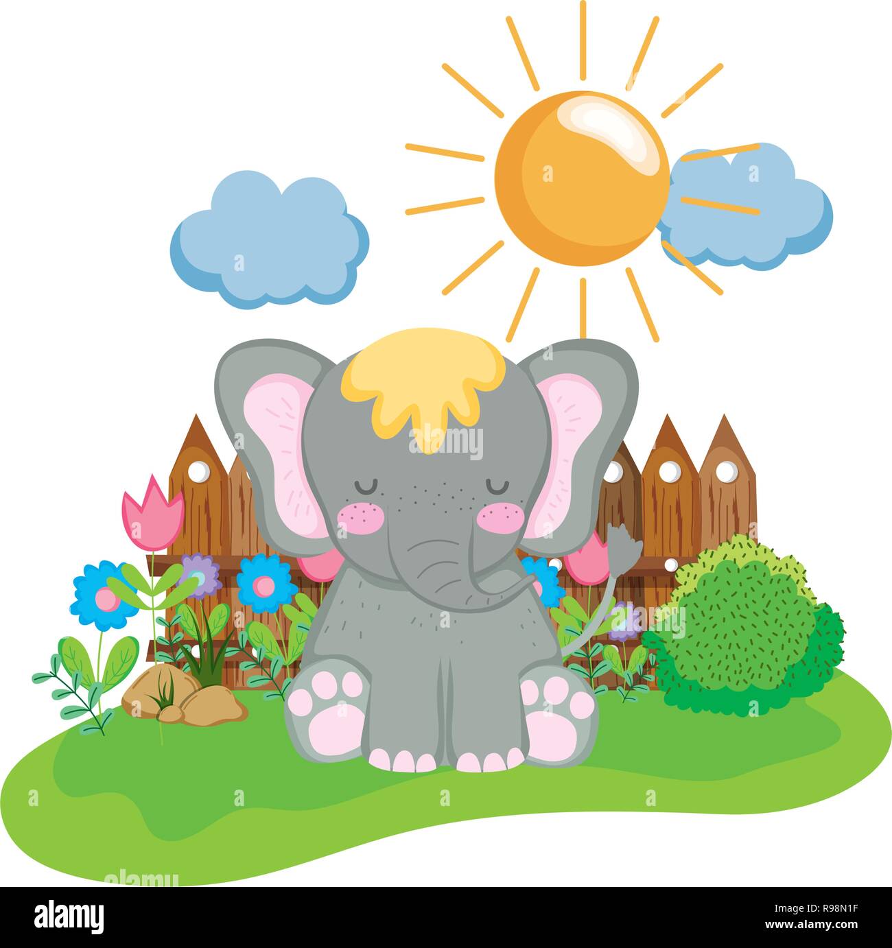cute and little elephant character Stock Vector Image & Art - Alamy