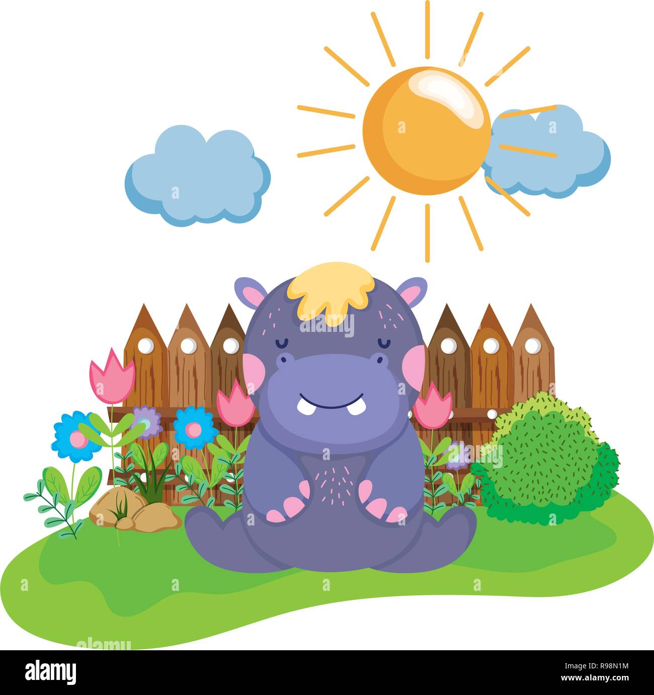 cute and little hippo character Stock Vector Image & Art - Alamy