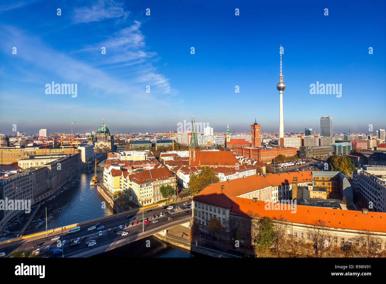 View over Berlin with TV Tower, Berlin, Germany Stock Photo - Alamy