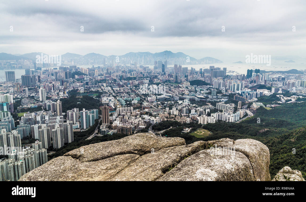 Hong Kong China Lion Rock Panorama Stock Photo - Alamy