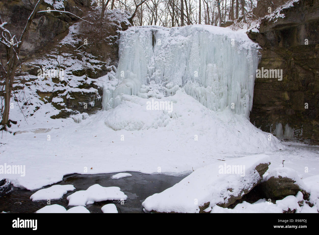 Hayden Run Falls in Winter, Columbus, Ohio Stock Photo - Alamy