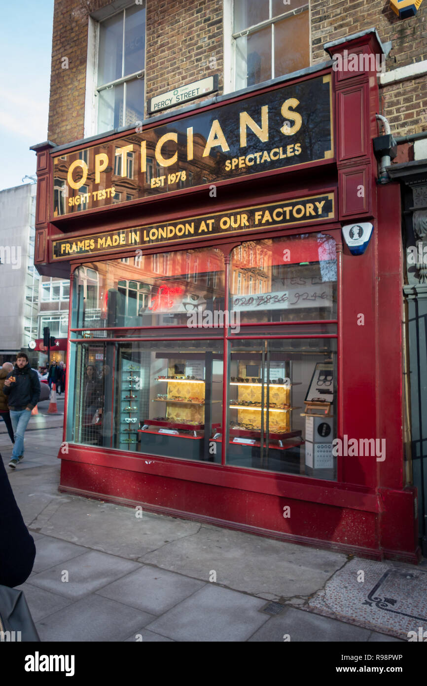 Full exteriors of an Opticians Shop in Tottenham Court Rd where they ...