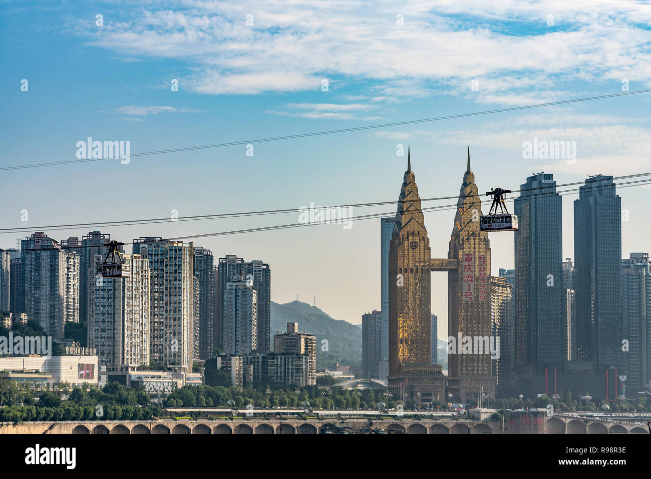 CHONGQING, CHINA - SEPTEMBER 19: View of the Ropeway of the Yangtze ...