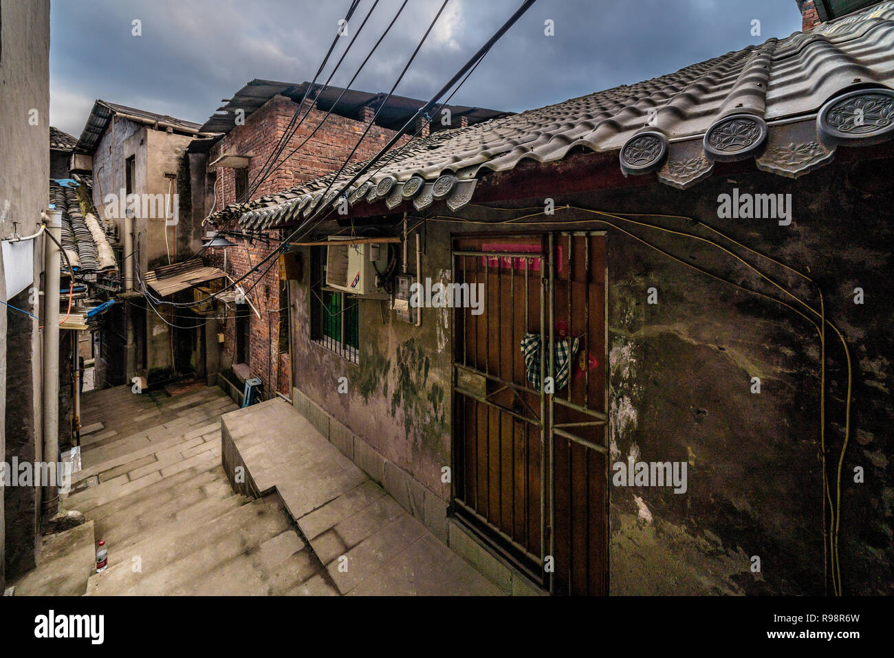 CHONGQING, CHINA - SEPTEMBER 20: Traditional Chinese houses in a small ...