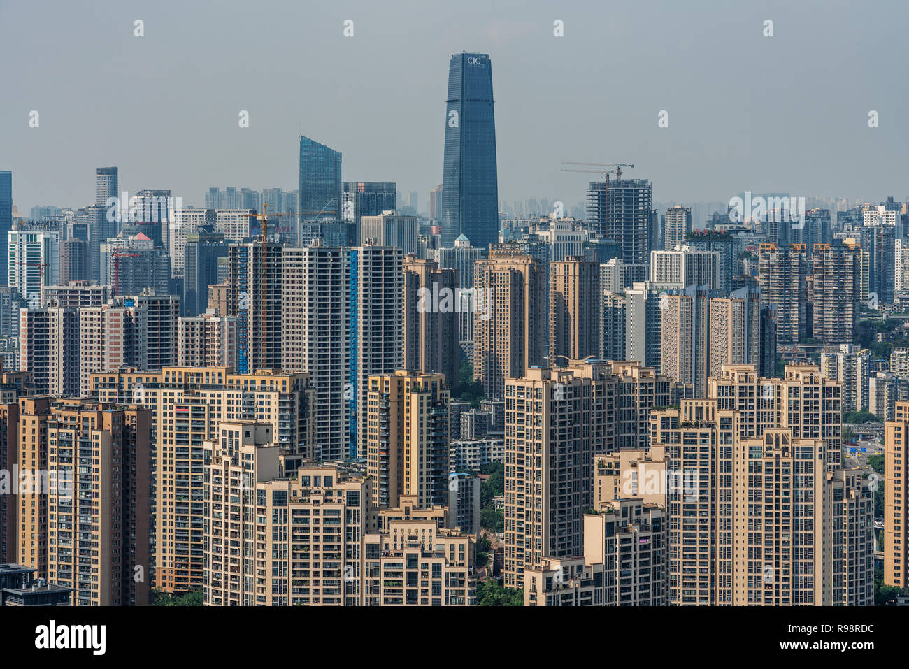 CHONGQING, CHINA - SEPTEMBER 23: Chongqing high rise city buildings in ...