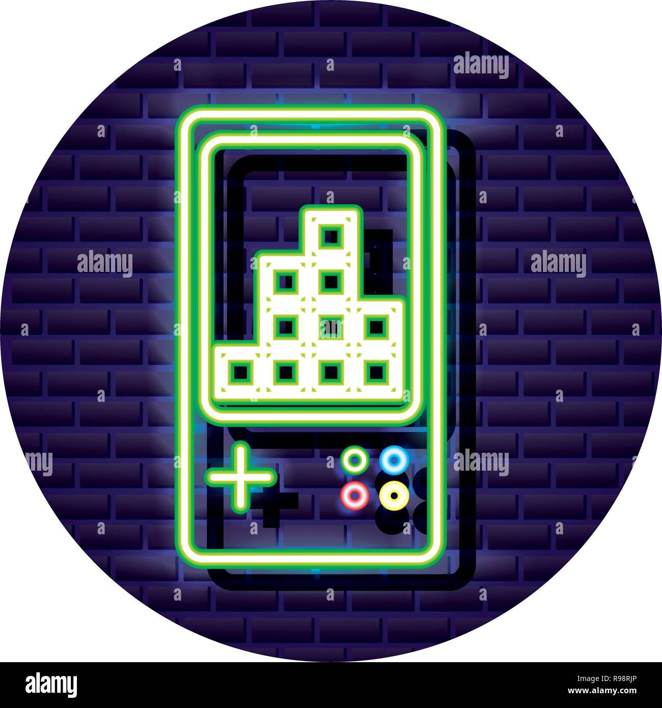 portable console neon video game vector illustration Stock Vector Image ...