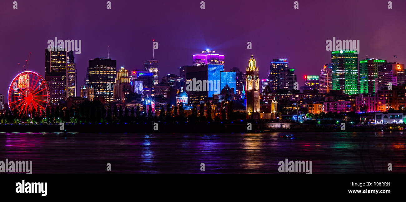Montreal evening skyline illuminated hi-res stock photography and ...