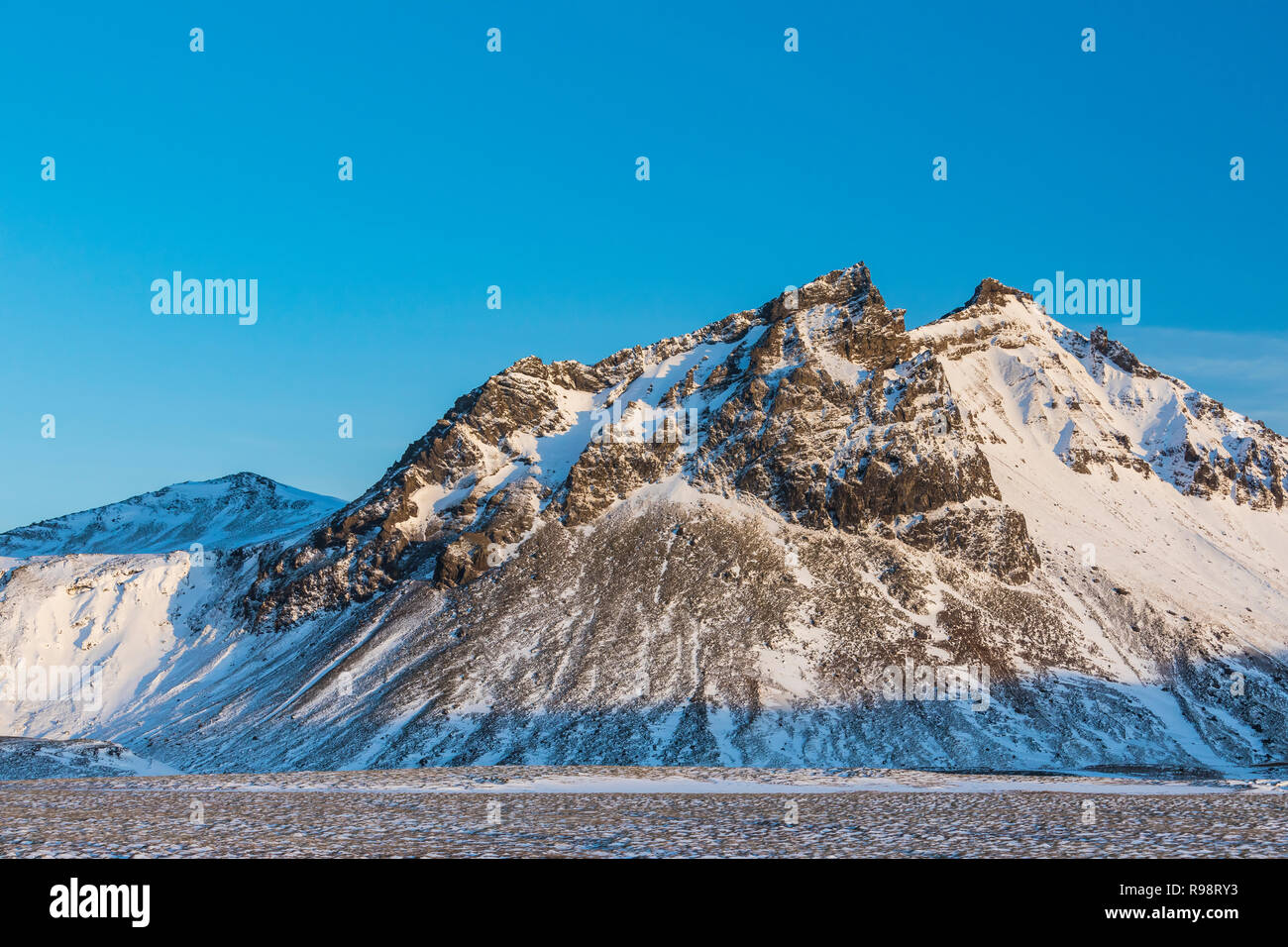 Reynisfjall Mountain near Vik, in winter in Iceland Stock Photo - Alamy