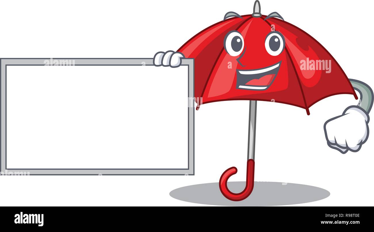 With board umbrella red in a character beautiful Stock Vector Image ...