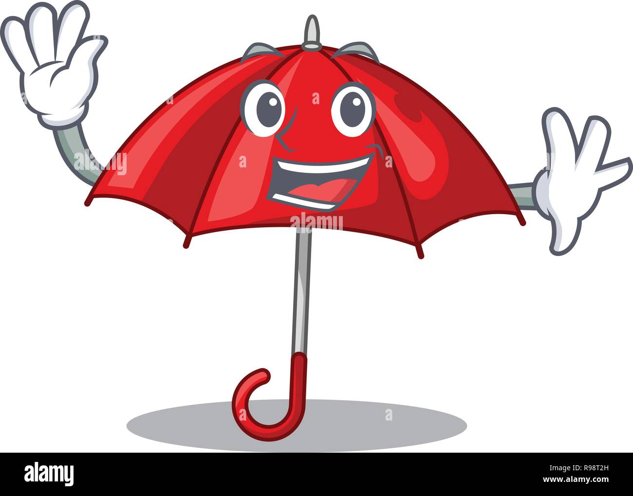 Waving red umbrellas isolated in a mascot Stock Vector Image & Art - Alamy