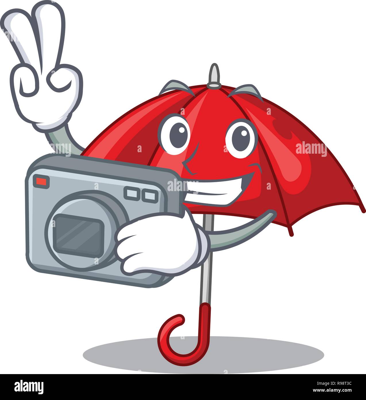 Photographer red umbrella lit up cartoon shape Stock Vector Image & Art ...