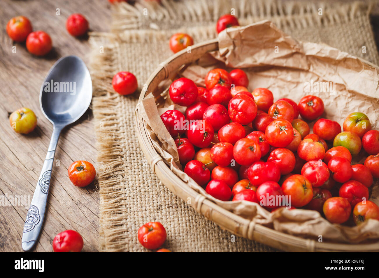 Barbados Cherry fruits Stock Photo - Alamy
