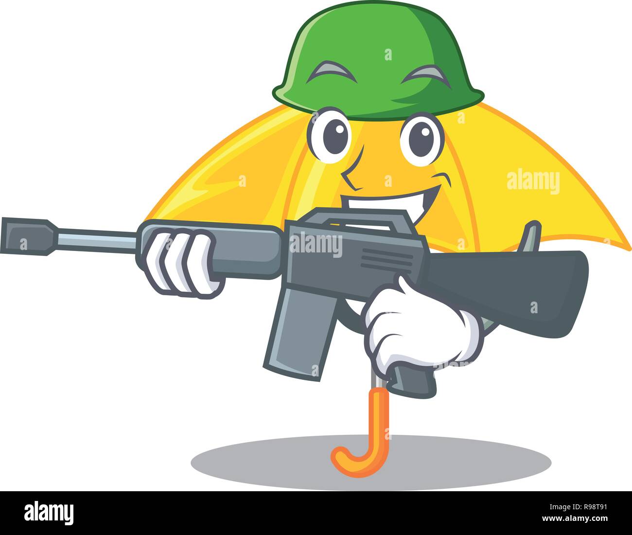 Army yellow umbrella isolated on a mascot Stock Vector Image & Art - Alamy