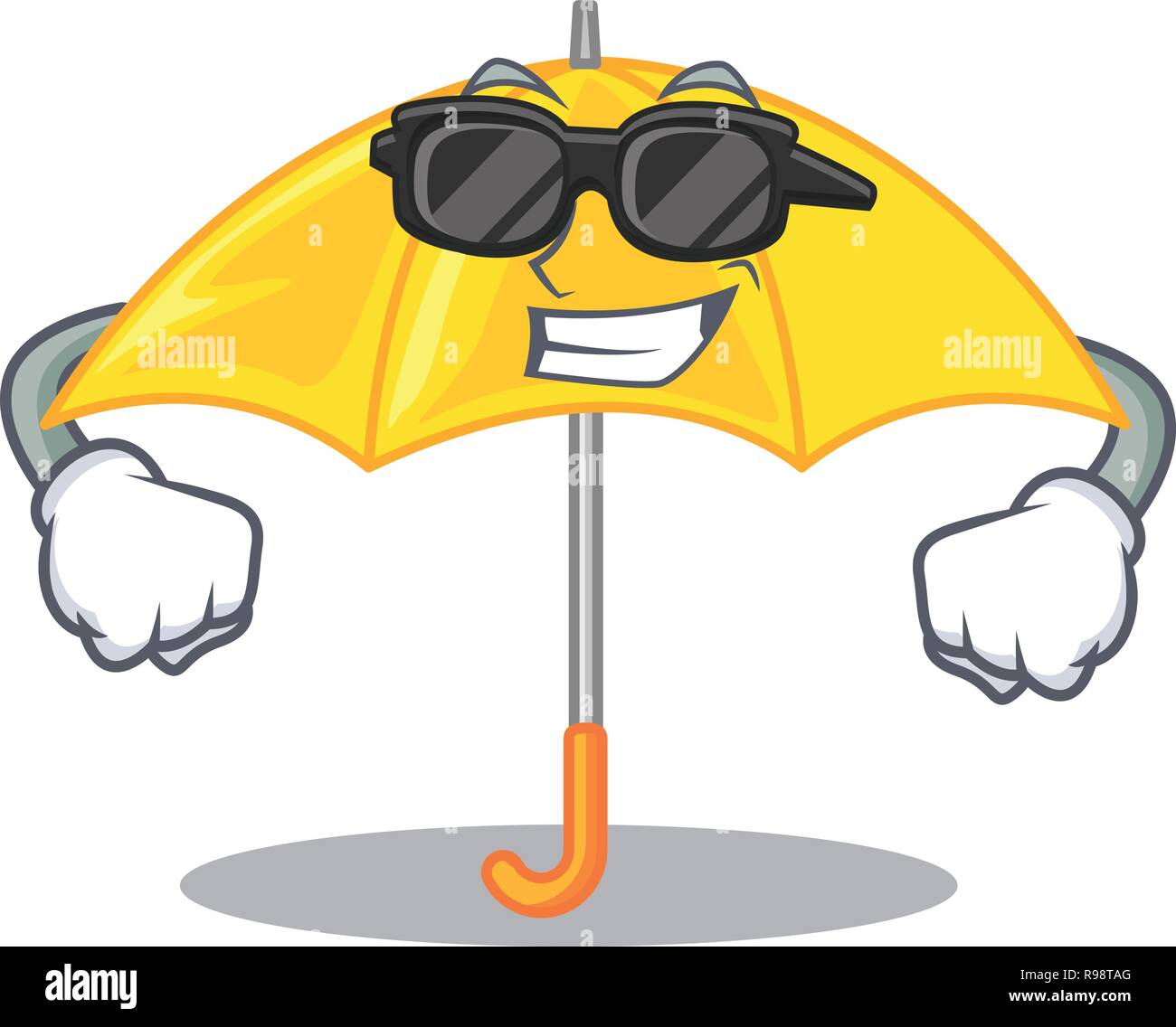 super coolumbrella yellow in a shape cartoon Stock Vector Image & Art ...