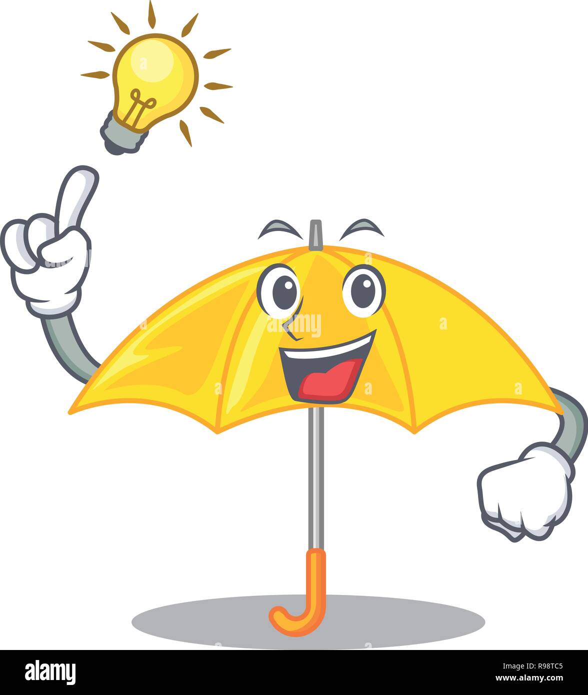 Have an idea classic yellow umbrella in shape cartoon Stock Vector ...