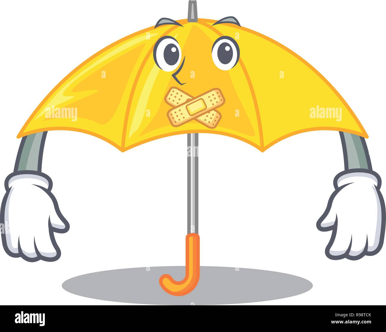Silent classic yellow umbrella in shape cartoon Stock Vector Image ...