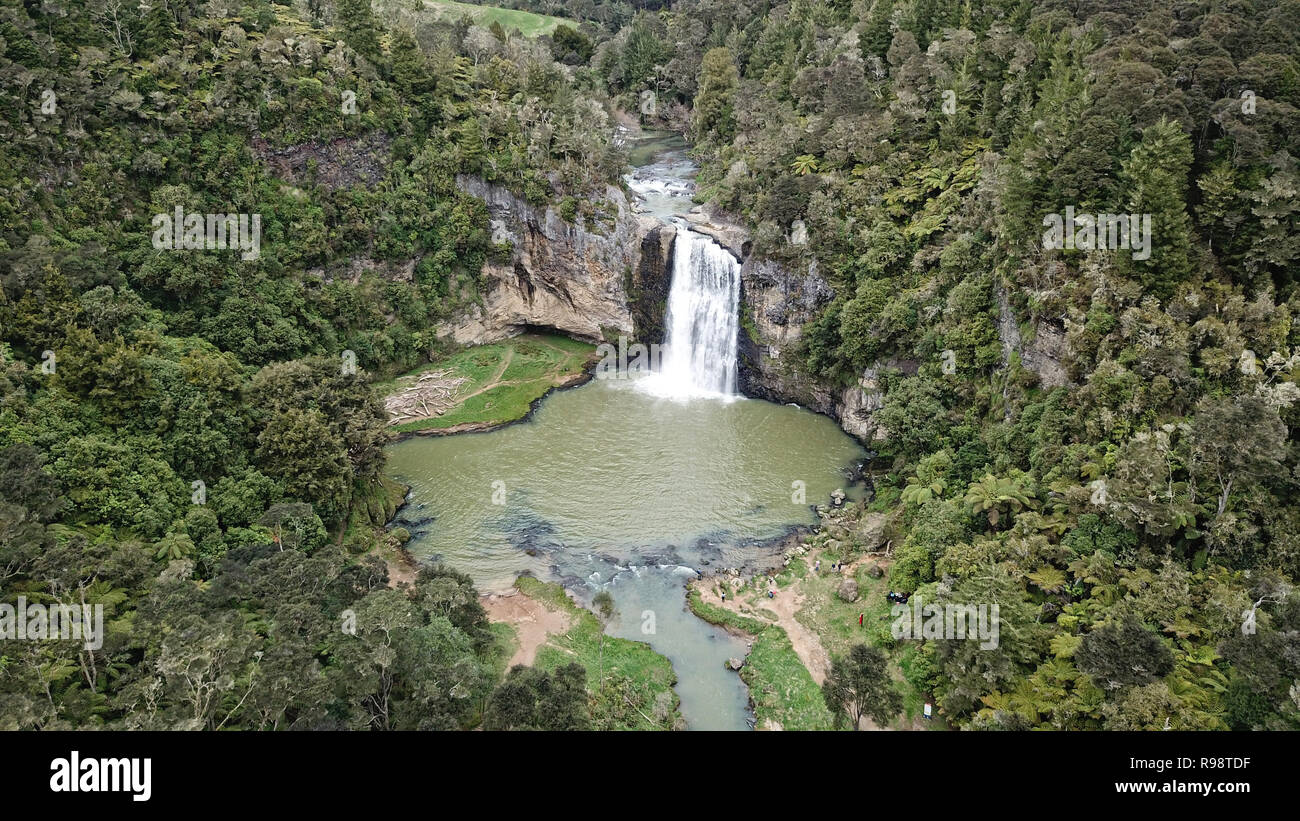 Aerial view of Hunua Falls Stock Photo - Alamy
