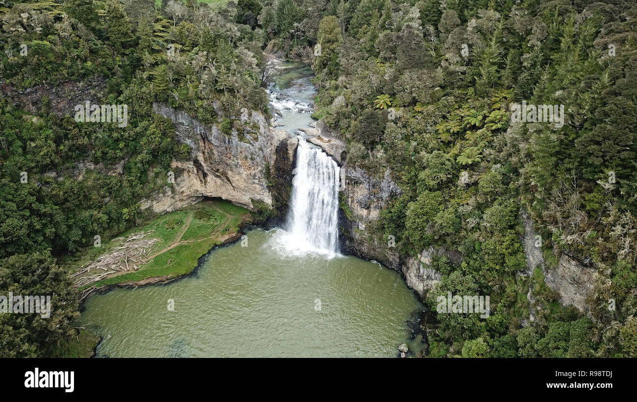 Aerial view of Hunua Falls Stock Photo - Alamy