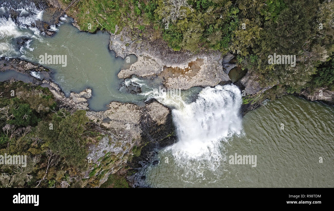 Aerial view of Hunua Falls Stock Photo - Alamy