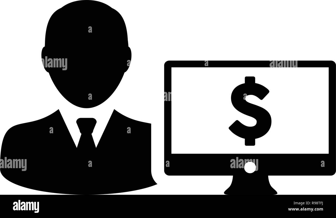 Stock market screen person Stock Vector Images - Alamy