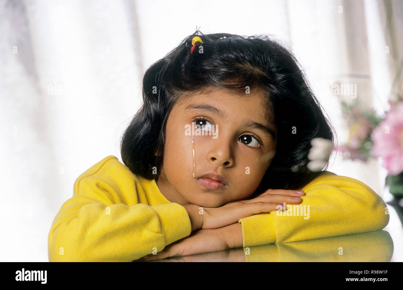 Indian child crying tears face hi-res stock photography and images - Alamy