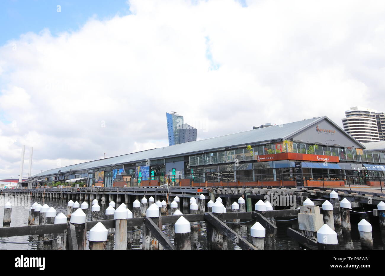 Woolshed bar restaurant in Docklands Melbourne Australia Stock Photo ...