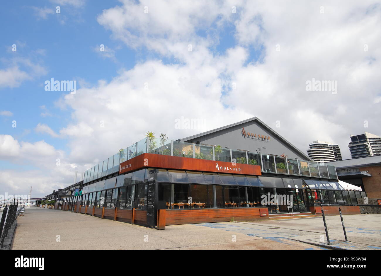 Woolshed bar restaurant in Docklands Melbourne Australia Stock Photo ...