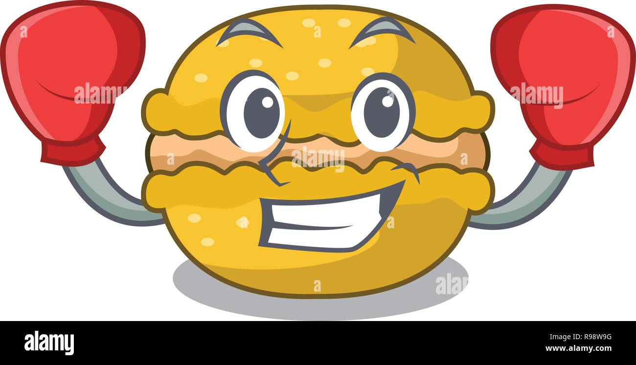 Boxing banana macarons isolated on a mascot Stock Vector Image & Art ...