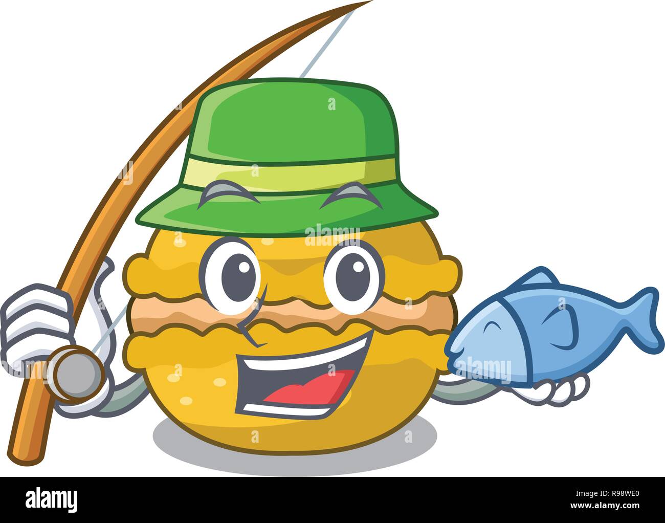 Fishing macarons banana on in character funny Stock Vector Image & Art ...